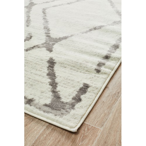 Network Rugs Ivory & Grey Diamond Rug | Temple & Webster