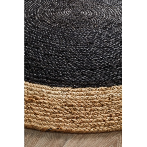 Network Rugs Jute Natural Black Rug | Temple & Webster