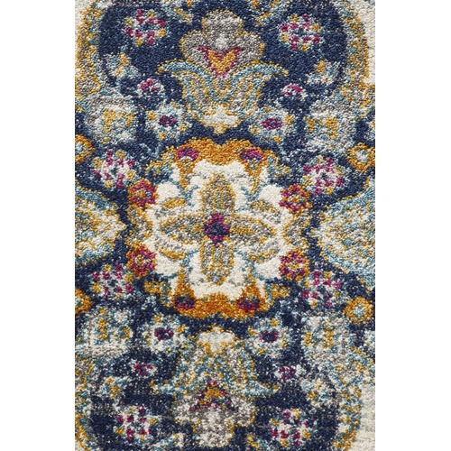 Network Rugs Blue Medallion Vintage Look Round Rug | Temple & Webster