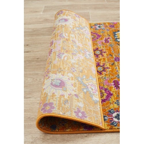Network Rugs Rust Floral Field Vintage Look Runner | Temple & Webster