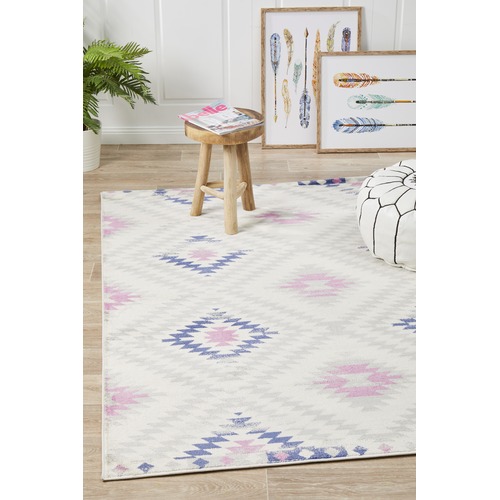 Network Rugs Pastel & Ivory Pastel Boho Geometric Rug | Temple & Webster