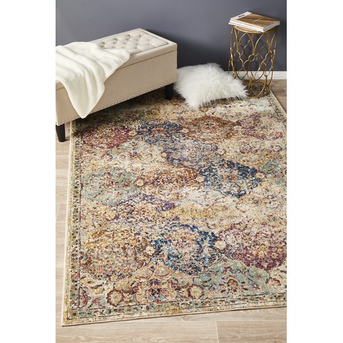 Network Rugs Multi Vintage Look Power Loomed Rug | Temple & Webster
