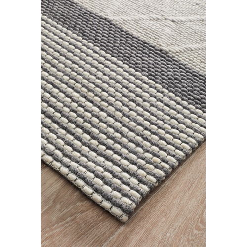 Network Rugs Jerrold Grey Hand Woven Flatweave Wool & Viscose Rug ...