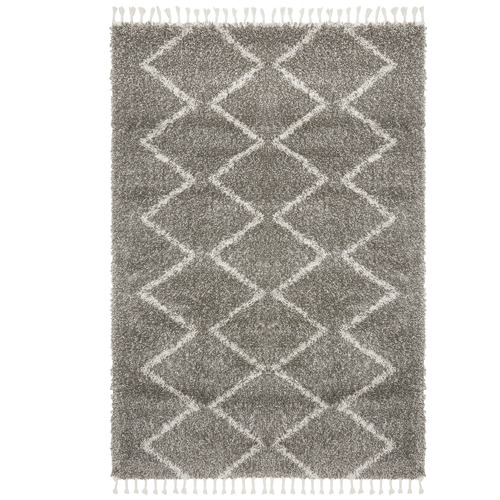 Network Rugs Pebble Grey Buchra Fringed Rug | Temple & Webster
