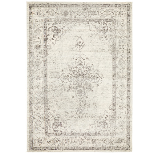 Network Rugs Silver & Grey Vintage-Style Transitional Distressed Rug ...