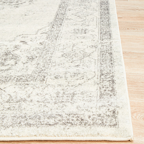 Network Rugs Silver & Grey Vintage-Style Transitional Distressed Rug ...
