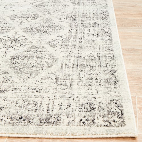 Network Rugs Cream & Grey Transitional Distressed Rug | Temple & Webster