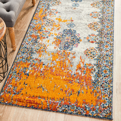 Network Rugs Bone Transitional Distressed Runner | Temple & Webster