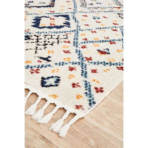 Network White Diamond Plush Moroccan Rug | Temple & Webster