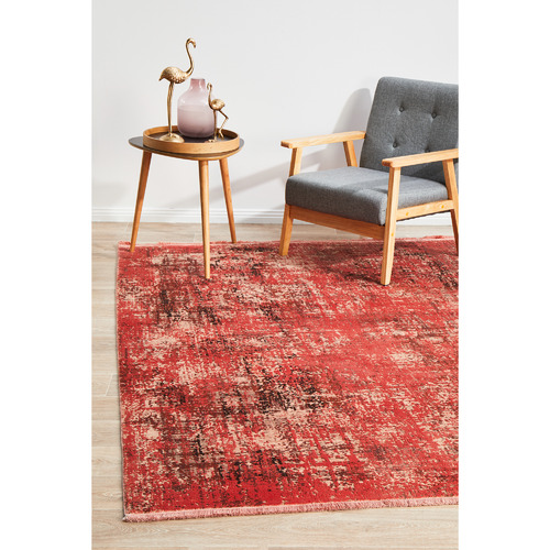Coral Bamboo Silk & Acrylic Rug | Temple & Webster