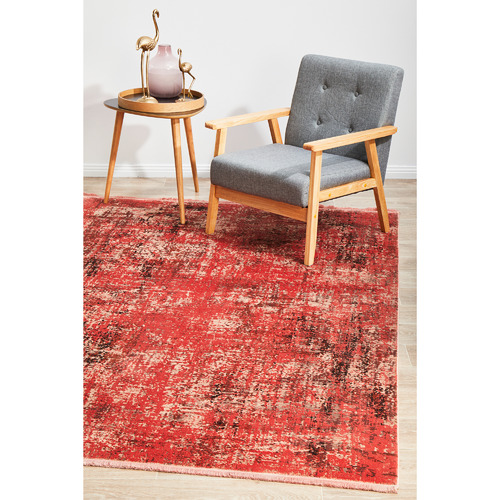 Coral Bamboo Silk & Acrylic Rug | Temple & Webster