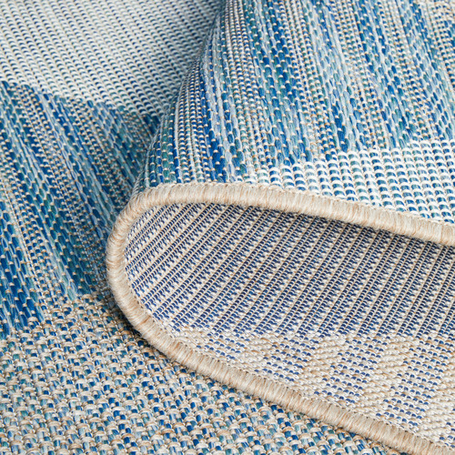 Network Rugs Blue Terrace Geometric Flat-Woven Indoor/Outdoor Rug ...
