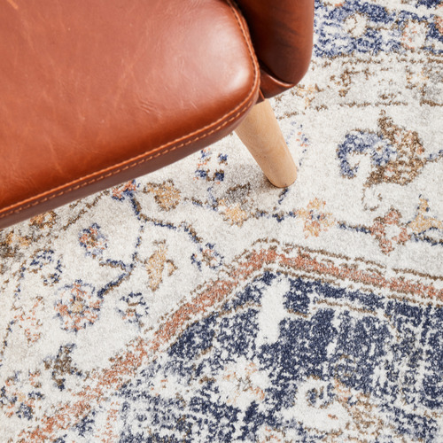 Network Rugs Blue Vintage Look Adalbert Round Rug | Temple & Webster