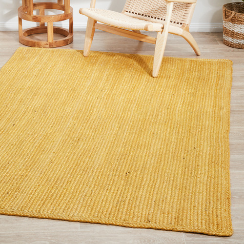 Network Rugs Yellow Hand-Braided Jute Rug | Temple & Webster