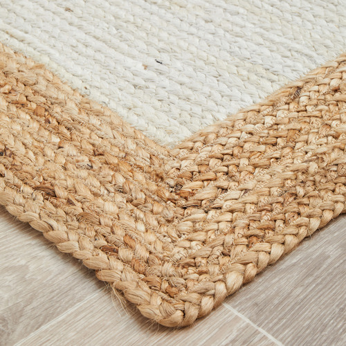 Network Rugs White & Natural Bricius Hand-Braided Jute Rug | Temple ...