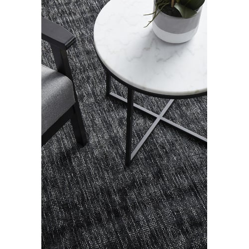 Network Rugs Black Azure Textured Hand-Loomed Rug | Temple & Webster