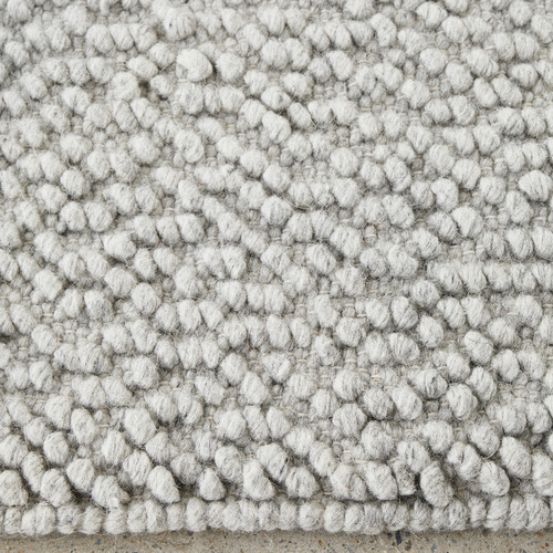 Grey Lindved Hand-Woven Wool-Blend Boucle Rug | Temple & Webster