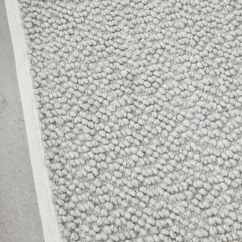 Grey Lindved Hand-Woven Wool-Blend Boucle Rug | Temple & Webster