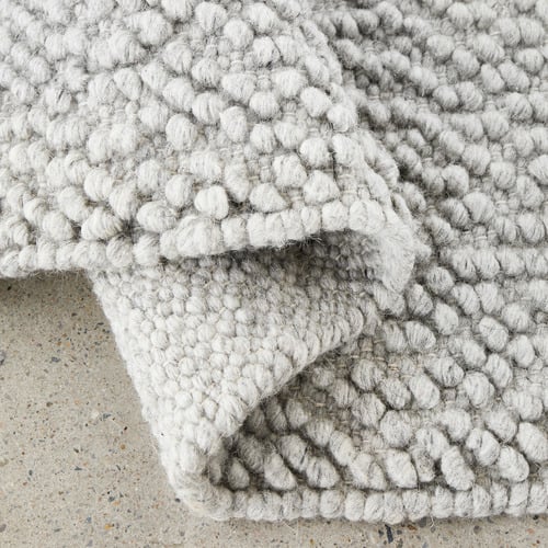 Grey Lindved Hand-Woven Wool-Blend Boucle Rug | Temple & Webster