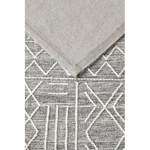 Network Rugs Grey & White Textured Ines Wool Rug | Temple & Webster