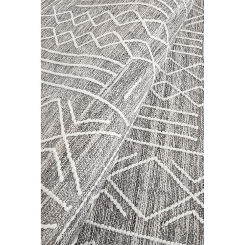 Network Rugs Grey & White Textured Ines Wool Rug | Temple & Webster