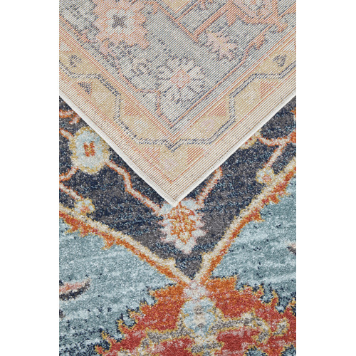 Network Rugs Rust & Blue Power-Loomed Transitional Rug | Temple & Webster