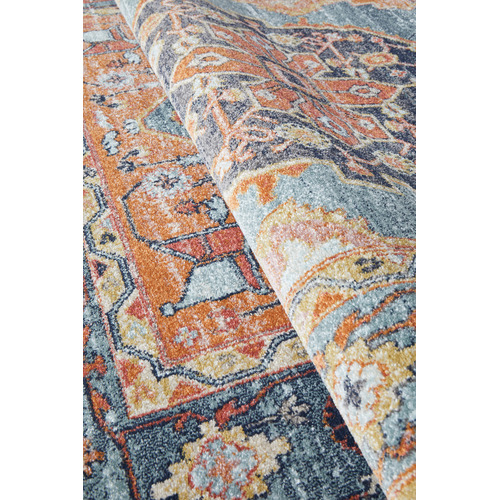 Network Rugs Rust & Blue Power-Loomed Transitional Rug | Temple & Webster