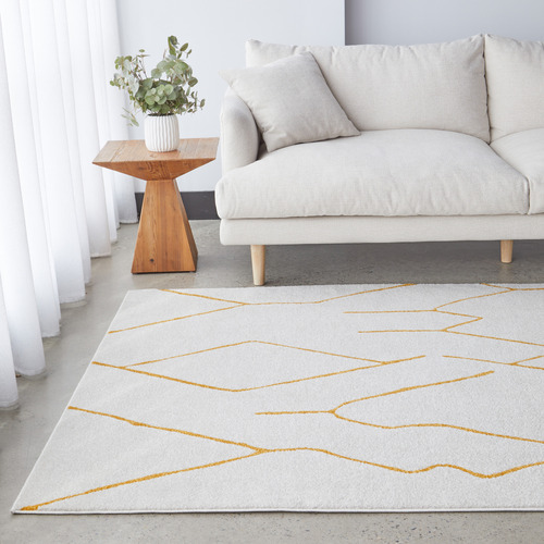 Network Rugs Gold Emery Abstract Rug | Temple & Webster