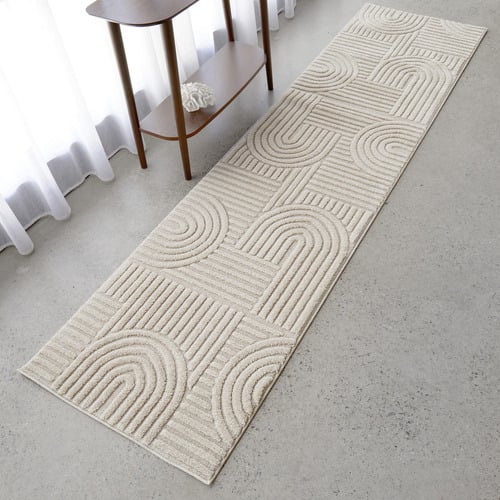 Network Rugs Natural Elowen Contemporary Runner | Temple & Webster