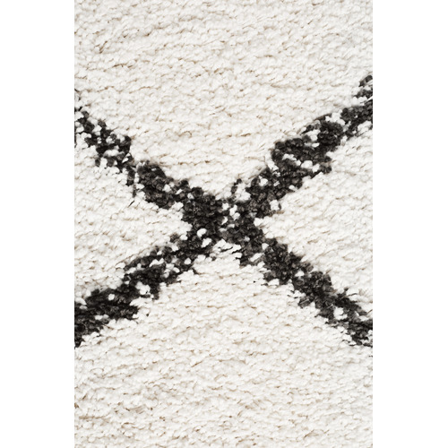 Network Rugs Black & Cream Viona Fringed Moroccan Rug | Temple & Webster