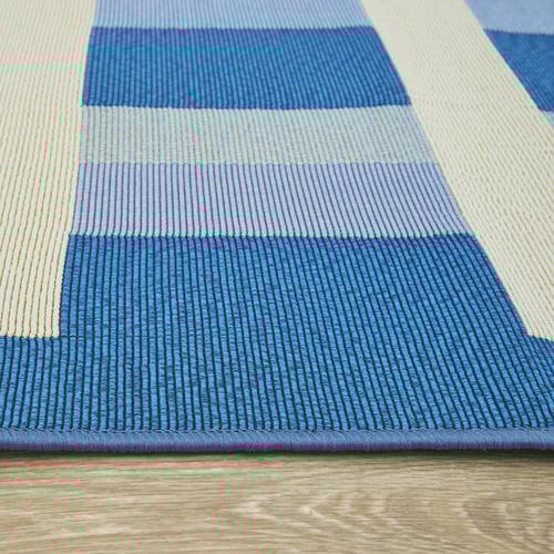 Blue Lattice Indoor/Outdoor Rug | Temple & Webster