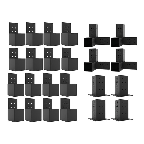 24 Piece Toja Grid Trio, Solo & Knect Post Wall Pergola Bracket Set ...