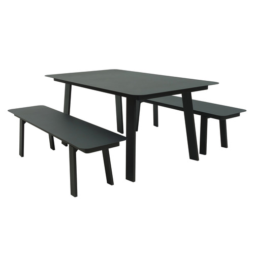 4 Seater Anatol Outdoor Dining Table & Bench Set | Temple & Webster