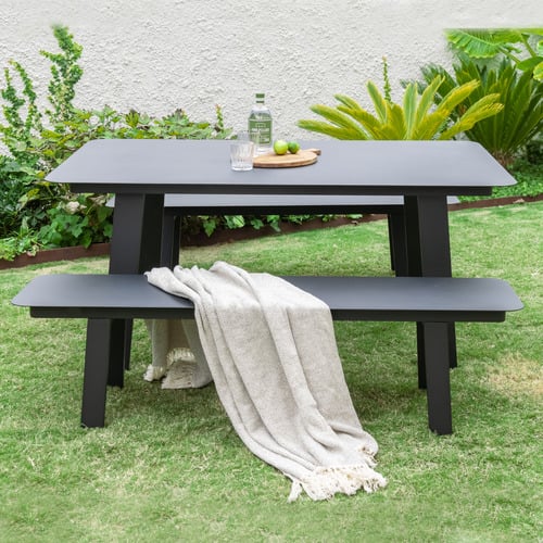 4 Seater Anatol Outdoor Dining Table & Bench Set | Temple & Webster