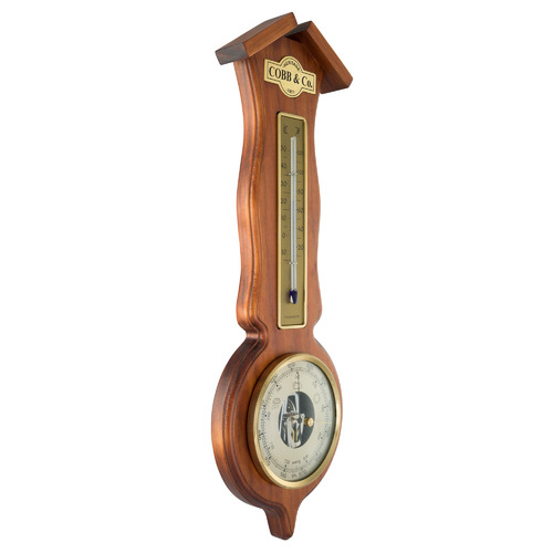 Satin Finish Roof Style Pine Wood Barometer | Temple & Webster