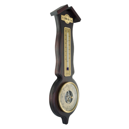 Satin Finish Roof Style Pine Wood Barometer | Temple & Webster