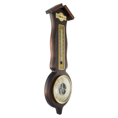 Satin Finish Roof Style Pine Wood Barometer | Temple & Webster