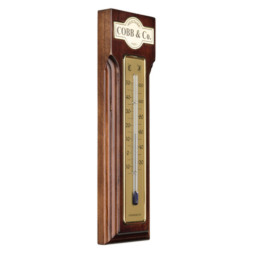 Cobb & Co. Clocks Australia Gloss Finish Pine Wood Thermometer | Temple ...