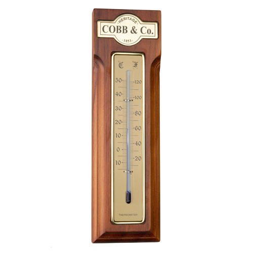 Satin Finish Pine Wood Thermometer | Temple & Webster