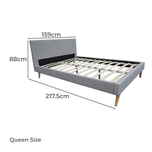 Mikasa Furniture Grey Tegan Upholstered Scandi Bed Frame | Temple & Webster