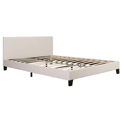 Mikasa Furniture White Makoto Faux Leather Bed Frame | Temple & Webster