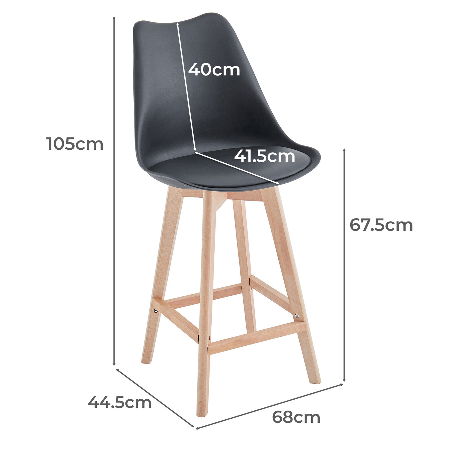 Mikasa Furniture 67.5cm Daphne Beech Wood Bar Stools | Temple & Webster