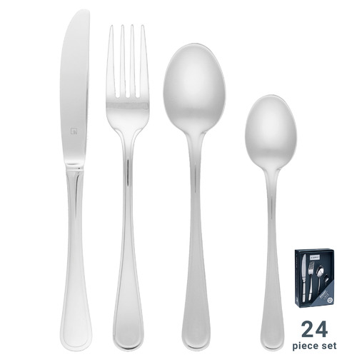 24 Piece Tablekraft Mirabelle Stainless Steel Cutlery Set | Temple ...