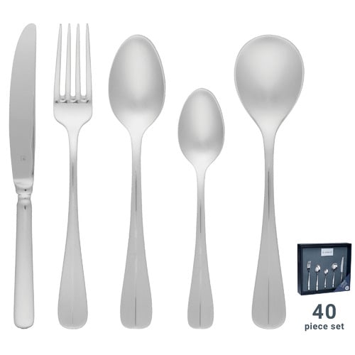 Tablekraft 40 Piece Tablekraft Bogart Stainless Steel Cutlery Set ...