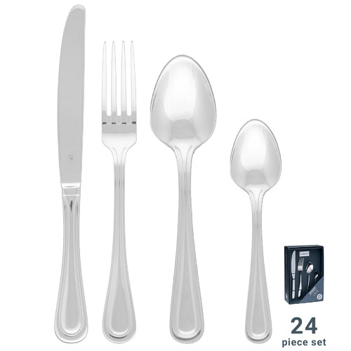 24 Piece Tablekraft Oxford Stainless Steel Cutlery Set | Temple & Webster