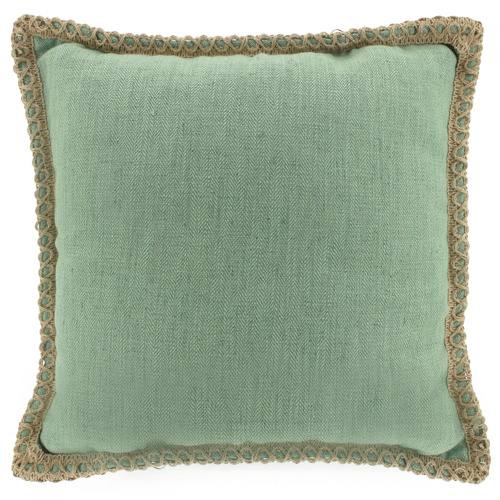 SageLane Trimmed Border Square Linen-Blend Cushion | Temple & Webster