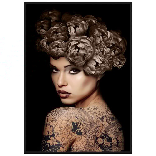 SageLane Tattooed Woman Framed Printed Wall Art | Temple & Webster