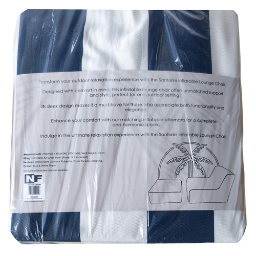 Striped Stockton Outdoor Inflatable Lounge Chair | Temple & Webster