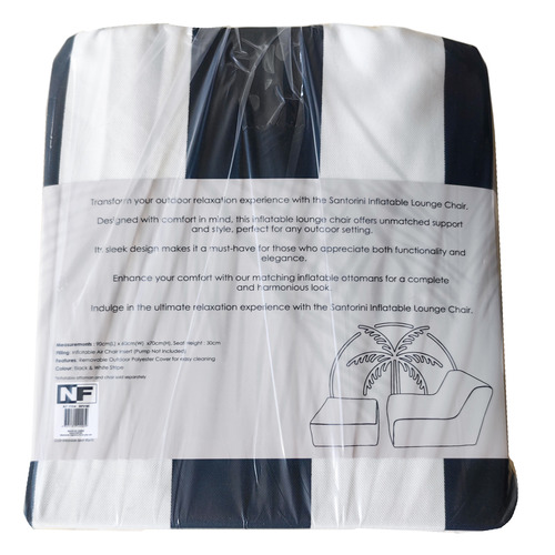 Striped Stockton Outdoor Inflatable Lounge Chair | Temple & Webster