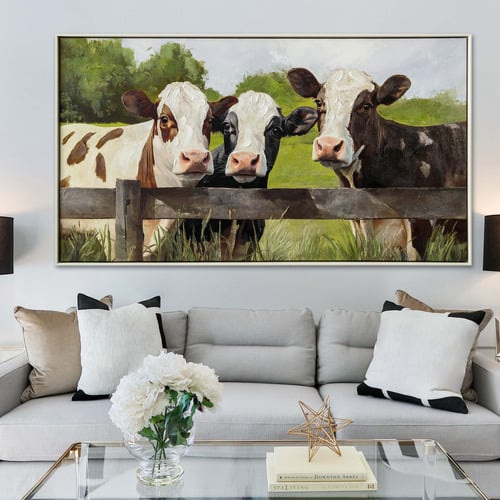 Moo-ving Moment Framed Canvas Wall Art | Temple & Webster